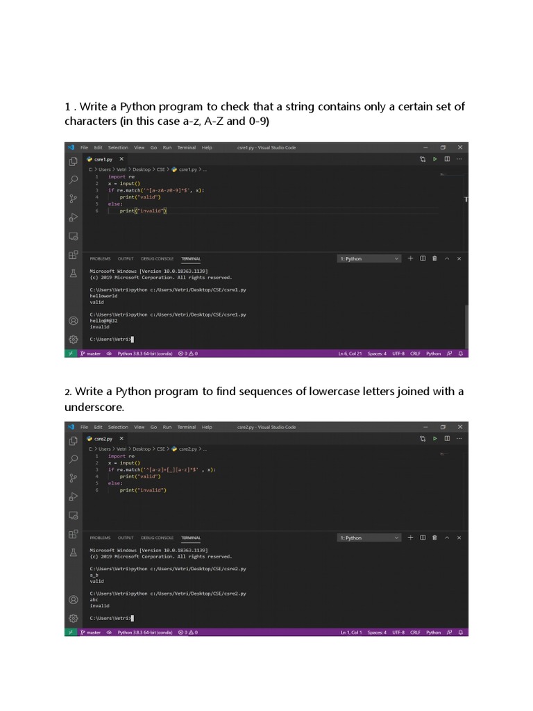 1 - Write A Python Program To Check That A String Contains Only A ...