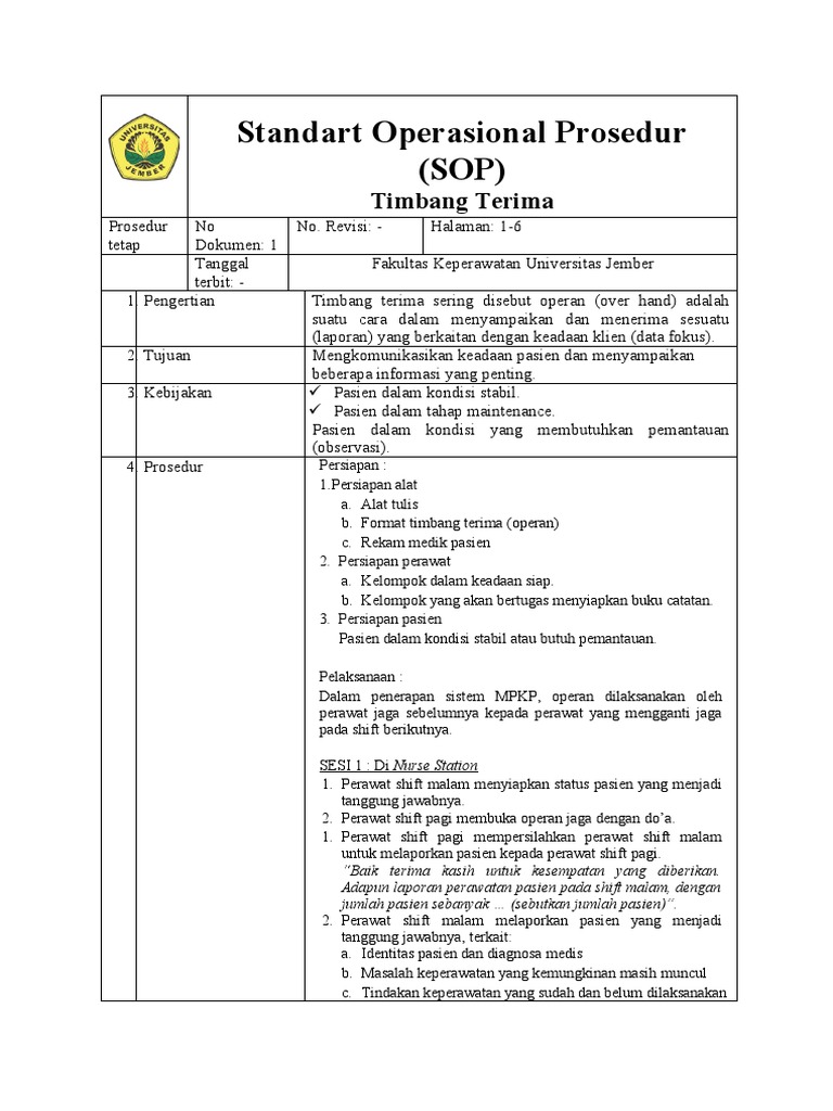 Sop Timbang Terima | PDF