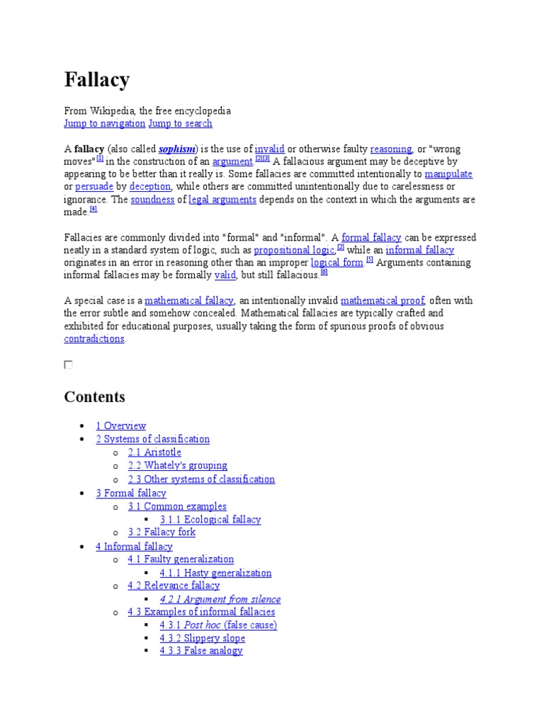 Fallacy: Sophism | PDF | Fallacy | Argument