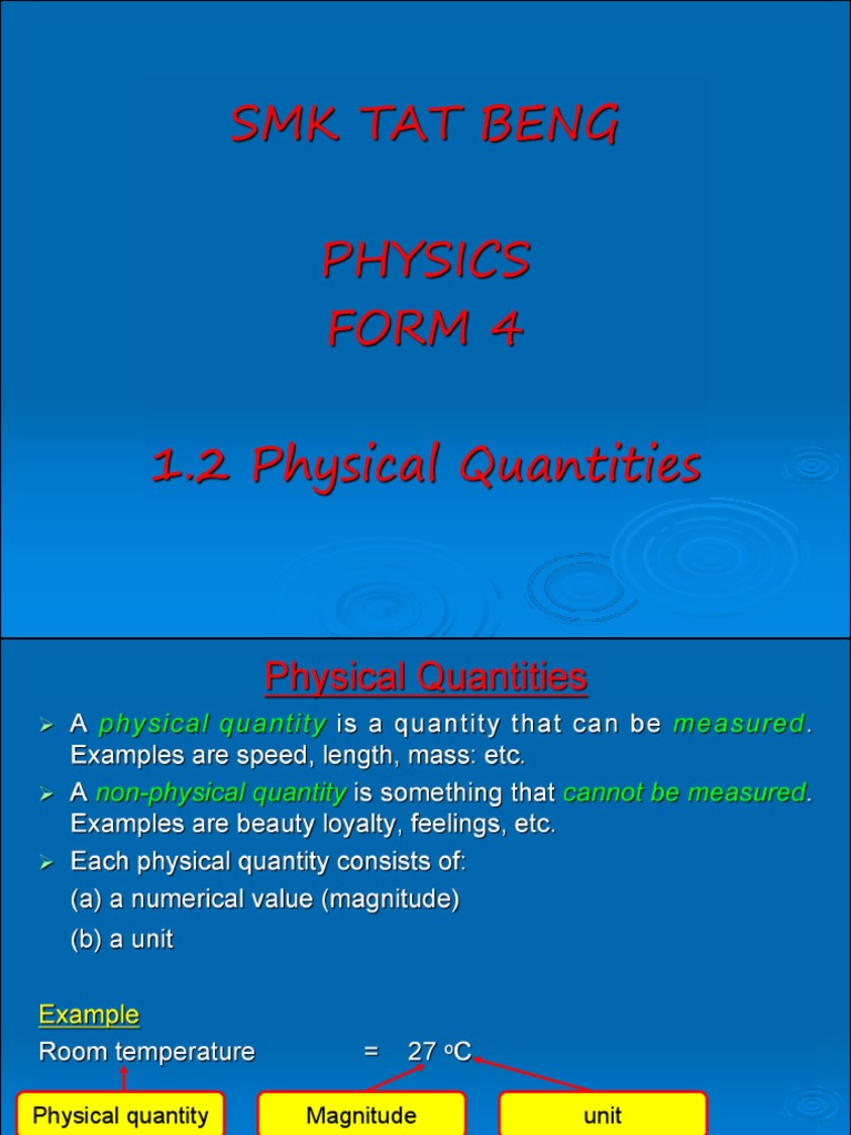 1.2 Physical Quantities | PDF | International System Of Units | Force