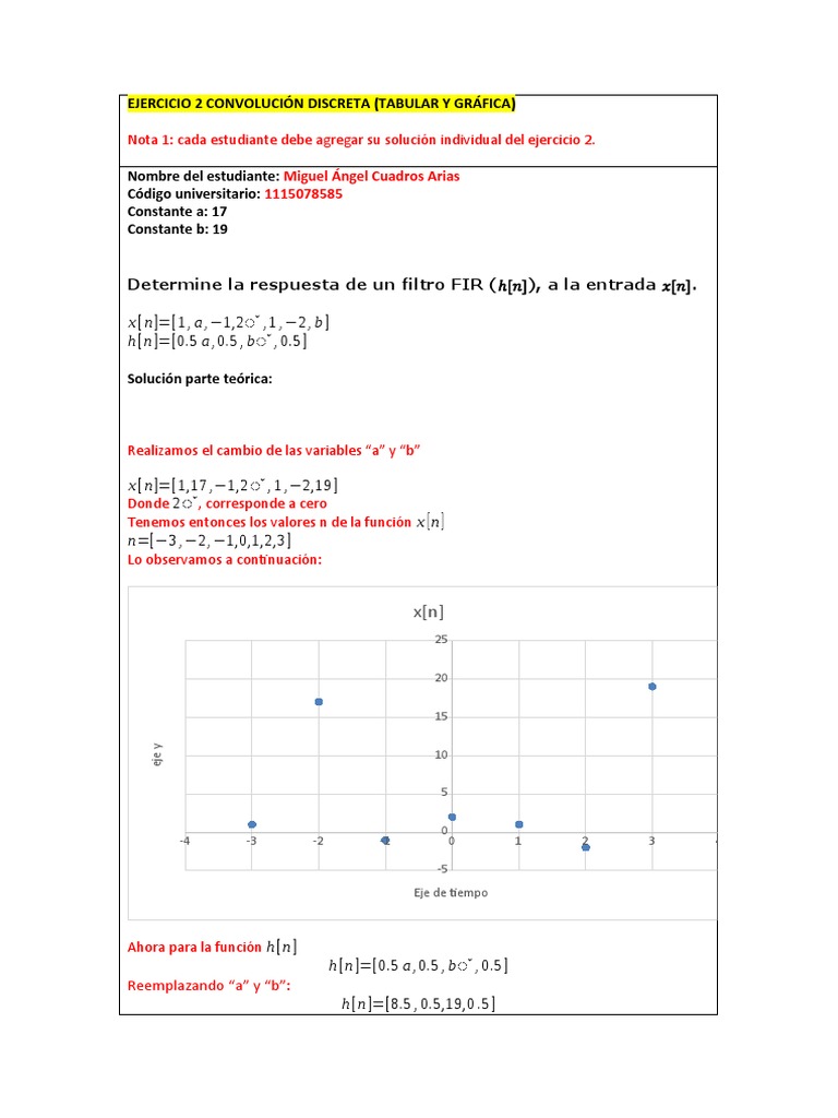 Convolución Discreta: Ejercicio y Gráficas | PDF | Algoritmos ...