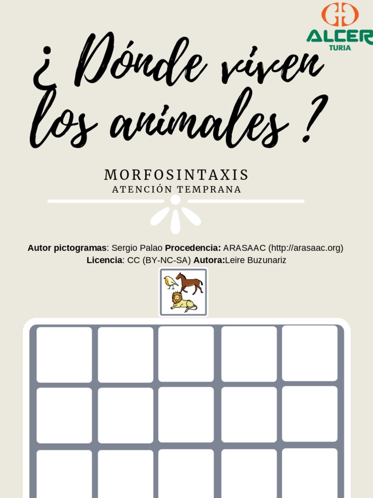 Material TEACCH Donde Viven Los Animales | PDF
