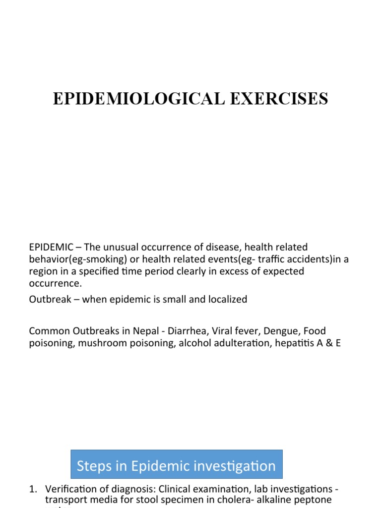 Epidemiological Exercises | PDF | Epidemics | Epidemiology