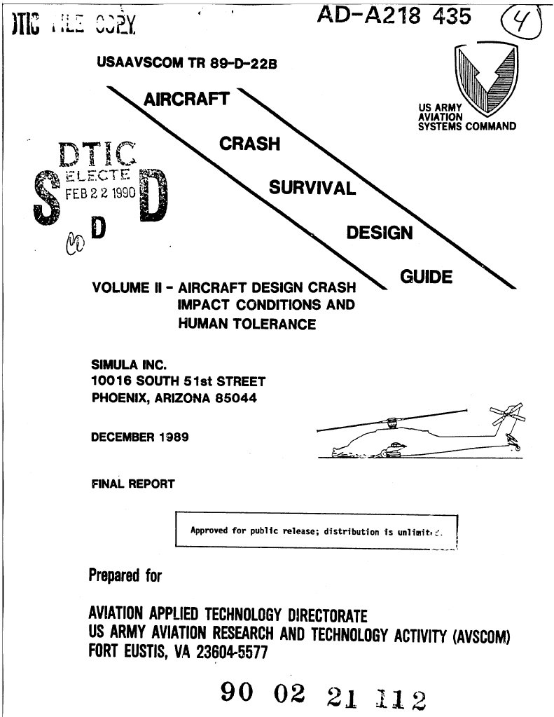 Aircraft Crash Survival Design Guide | PDF