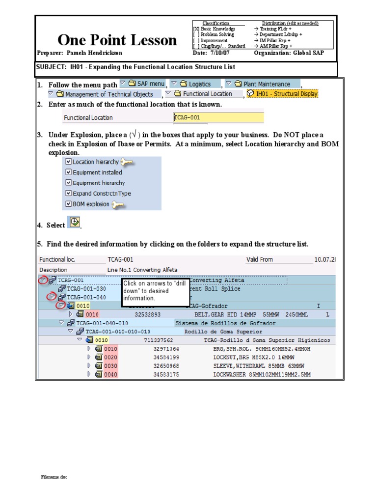 IH01 - Expanding The Functional Location Structure List | PDF | Computers