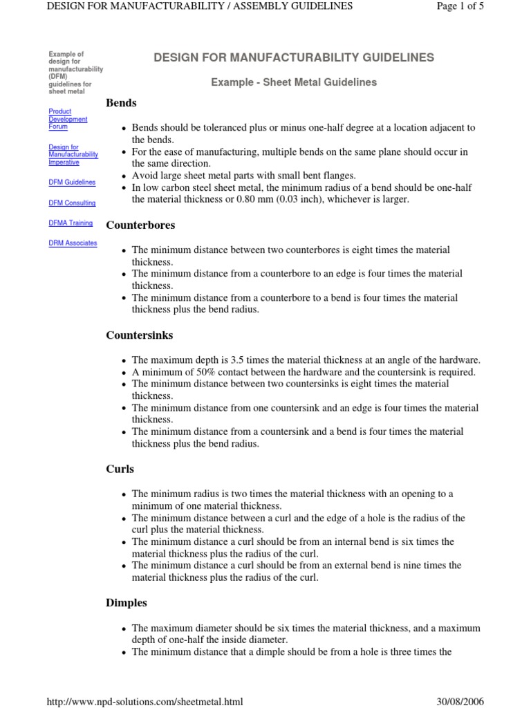 Sheetmetal DFM PDF | PDF | Sheet Metal | Length