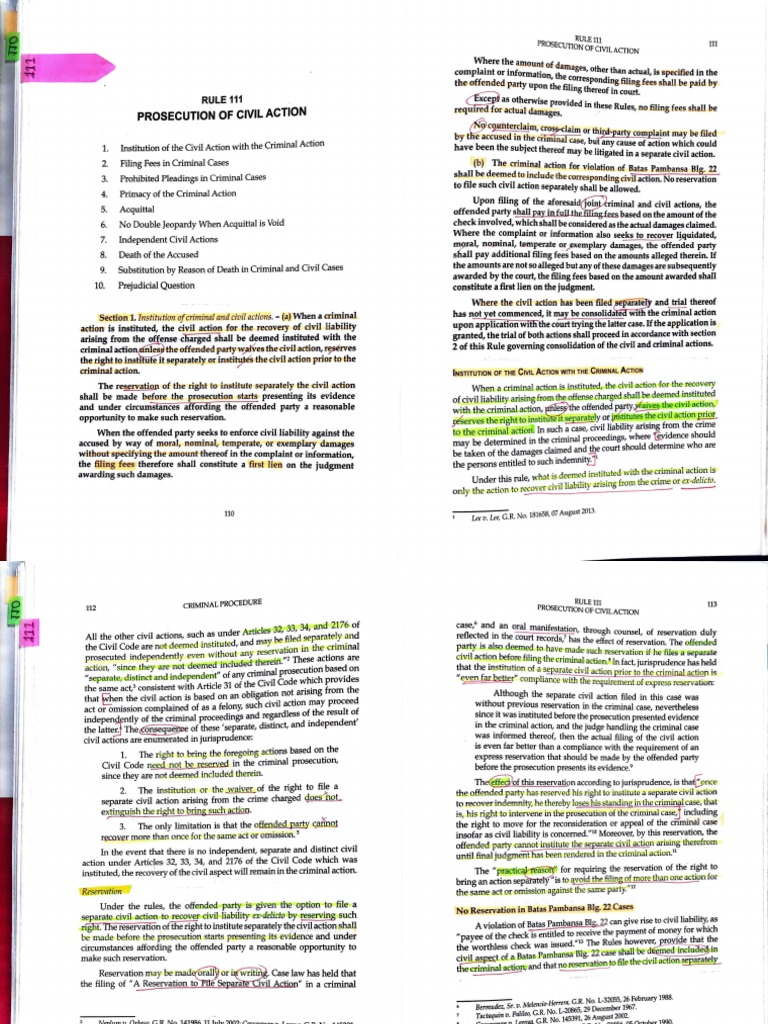 Prosecution of Civil Action: RULE 111 | PDF | Lawsuit | Complaint