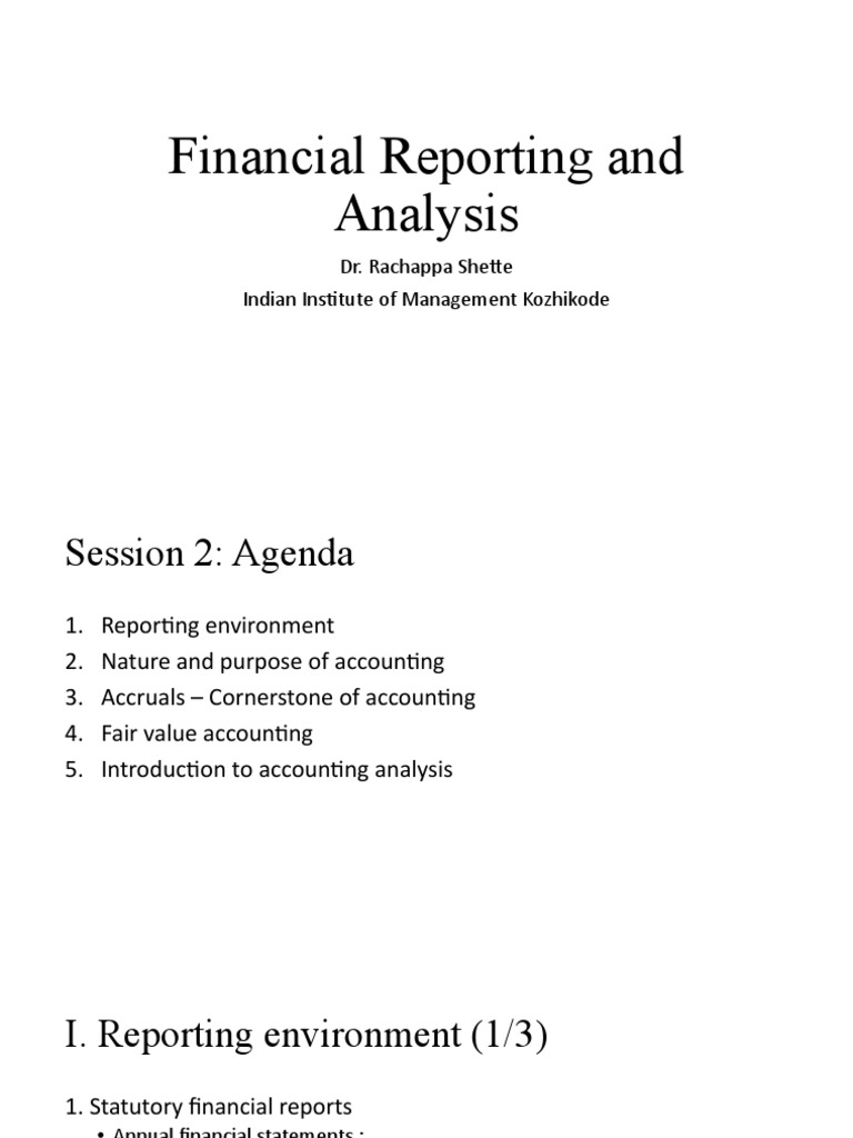 2 Session - Financial Reporting and Analysis | PDF | Financial ...