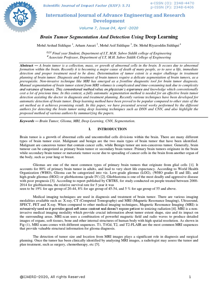 Brain Tumor Segmentation and Detection Using Deep Learning | Download ...