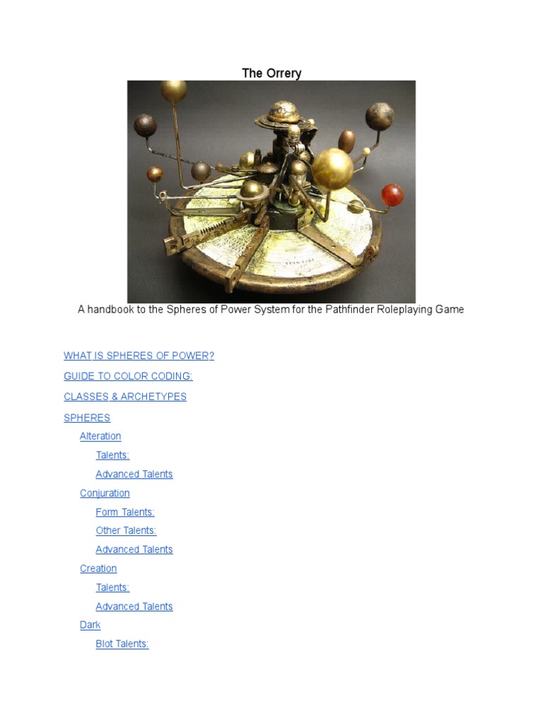 The Orrery - A Handbook To The Spheres of Power | PDF | World Of Eberron | Weaponry