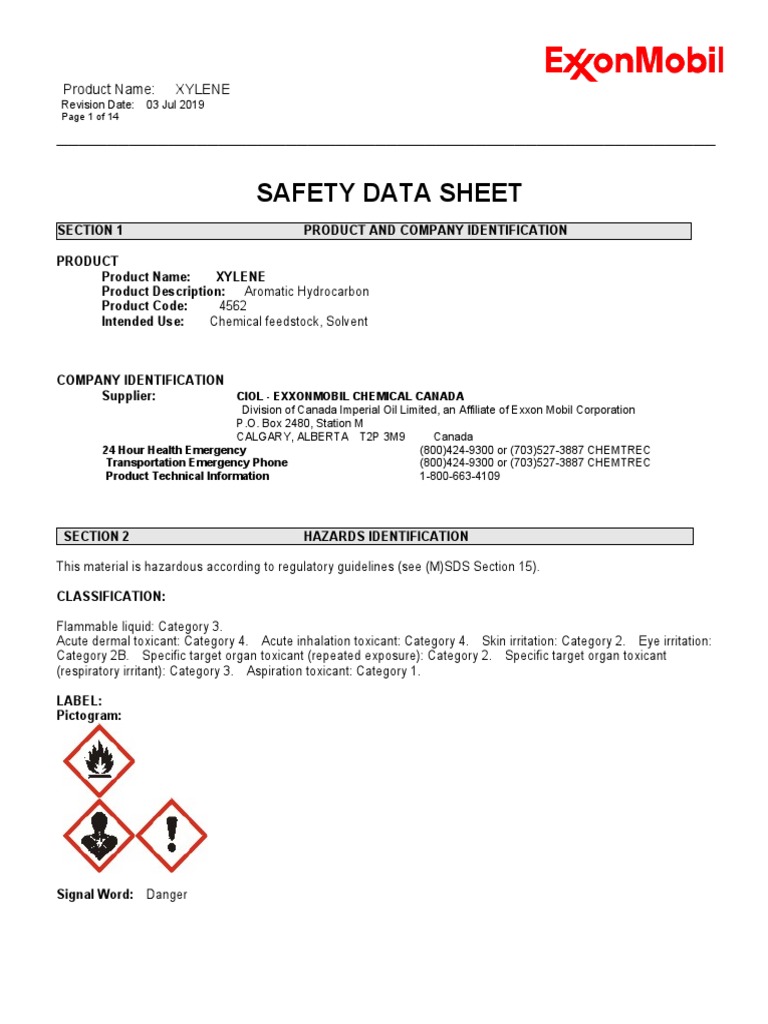 Msds Ethyl Benzene | PDF | Firefighting | Toxicity