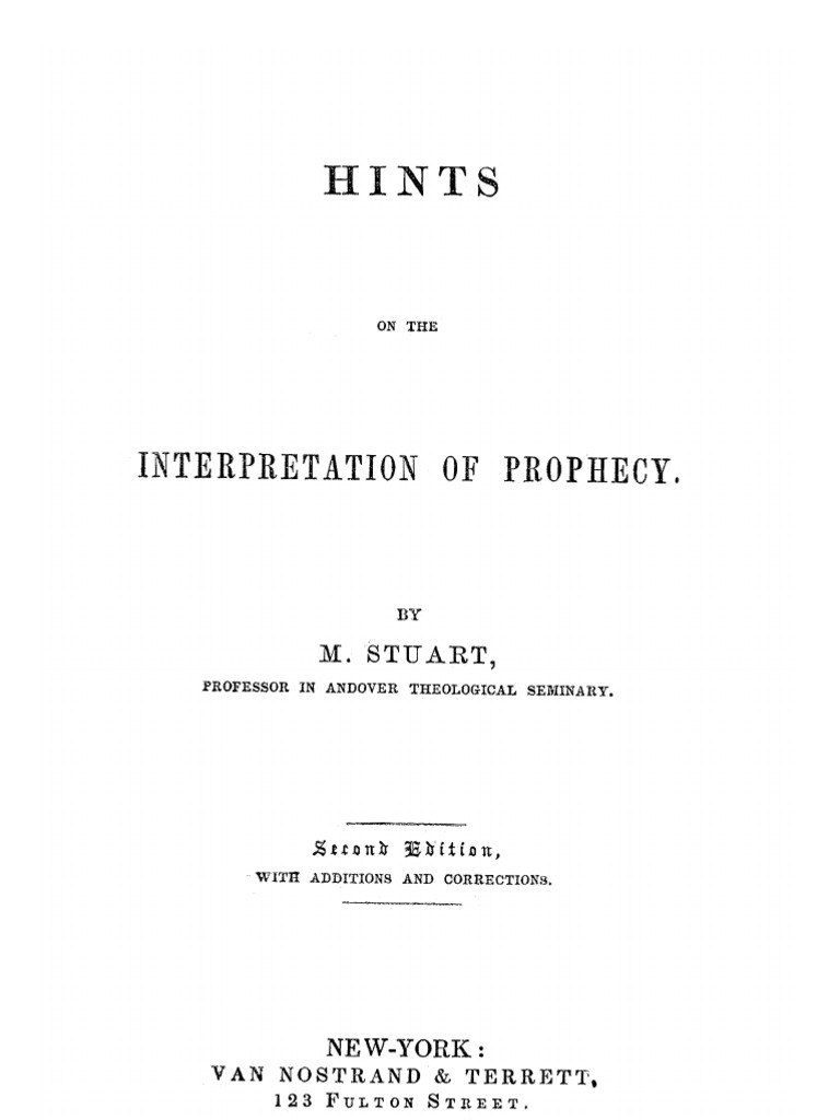 1851 Stuart Hints On The Interpretation of Prophesy | PDF
