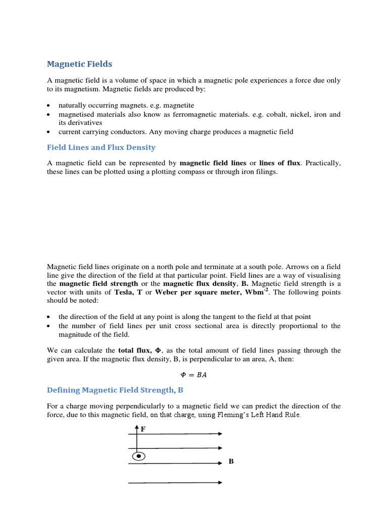 Magnetic Fields Pdf Pdf Magnetic Field Flux