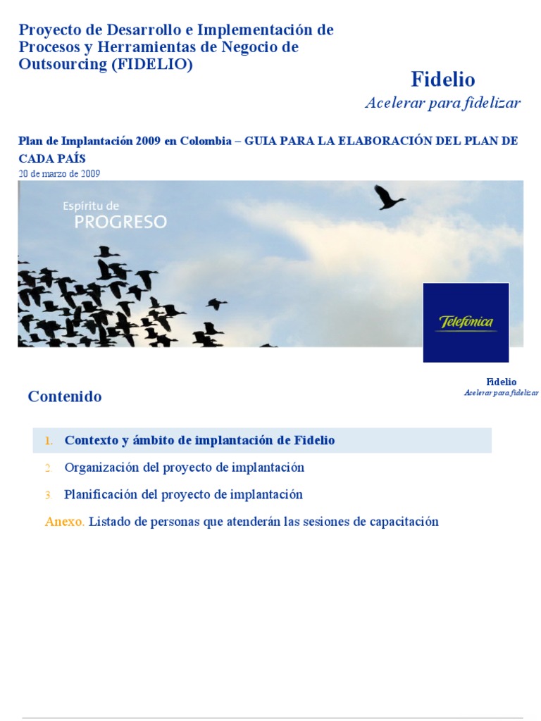 Plan Despliegue Fidelio | PDF | Outsourcing | Mesa de ayuda