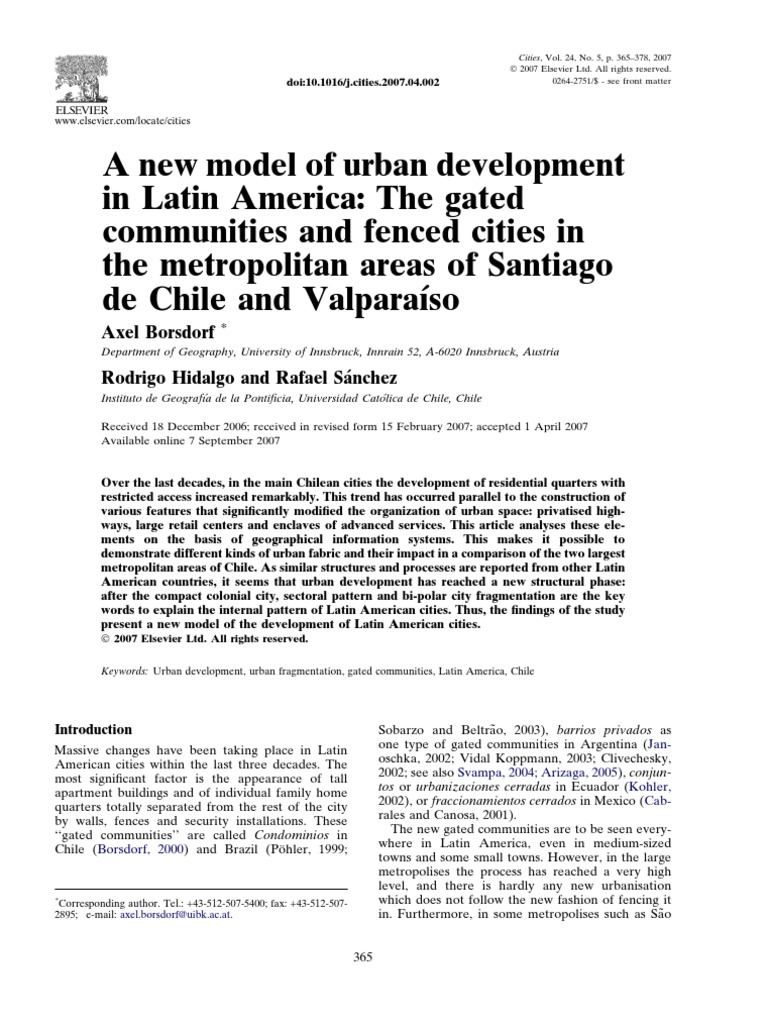 A New Model of Urban Development PDF | PDF | Santiago | Chile