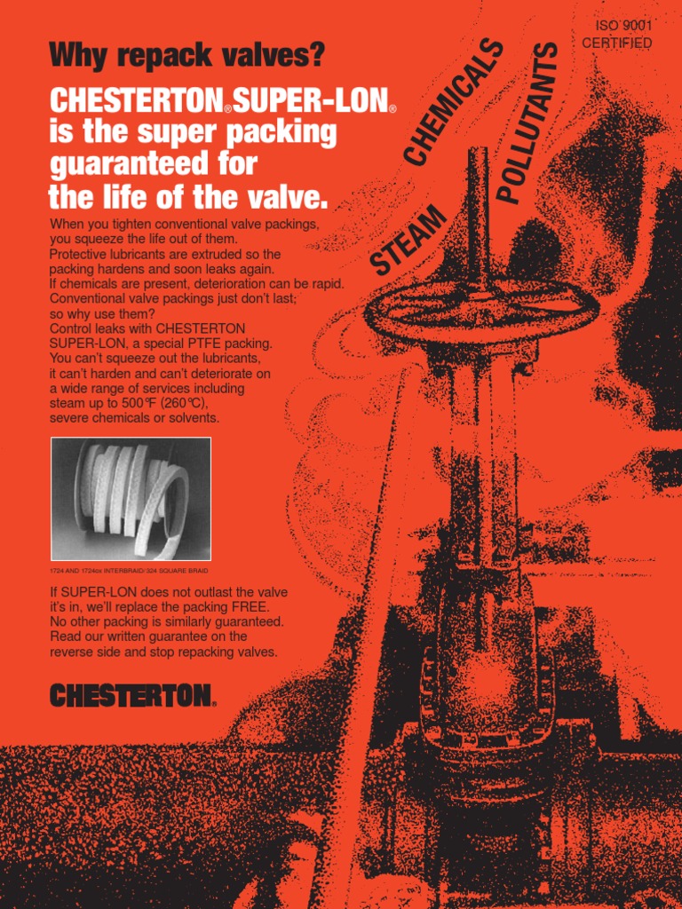 Chesterton Super-Lon Is The Super Packing Guaranteed For The Life of ...