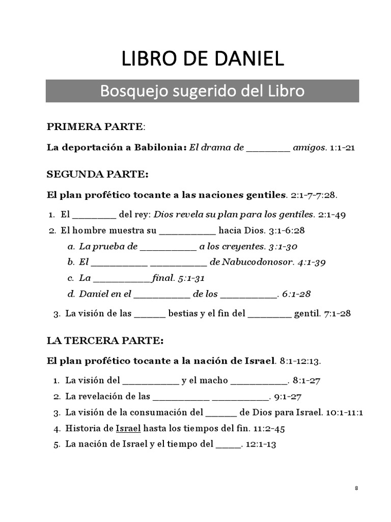 Bosquejo, Esquema y Síntesis de Daniel | PDF | Daniel (figura bíblica ...