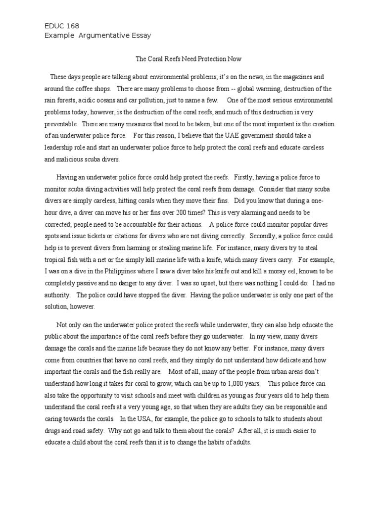 Coral Reefs Persuasive Essay | PDF | Scuba Diving | Coral Reef