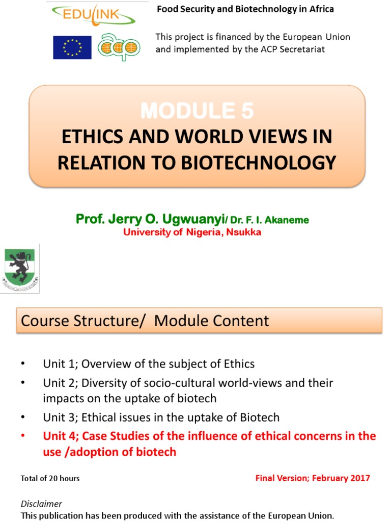 Fsba Module 5 Unit 4 Slides English | PDF | Bioethics | Genetic Engineering