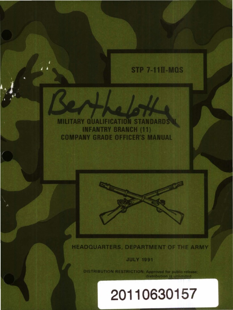 STP7-11D-MQS: Military Qualification Standard Infantry Branch (11 ...