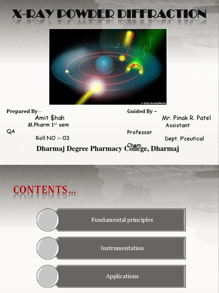 XRD Powder Diffraction Fundamentals, Instrumentation and Applications ...