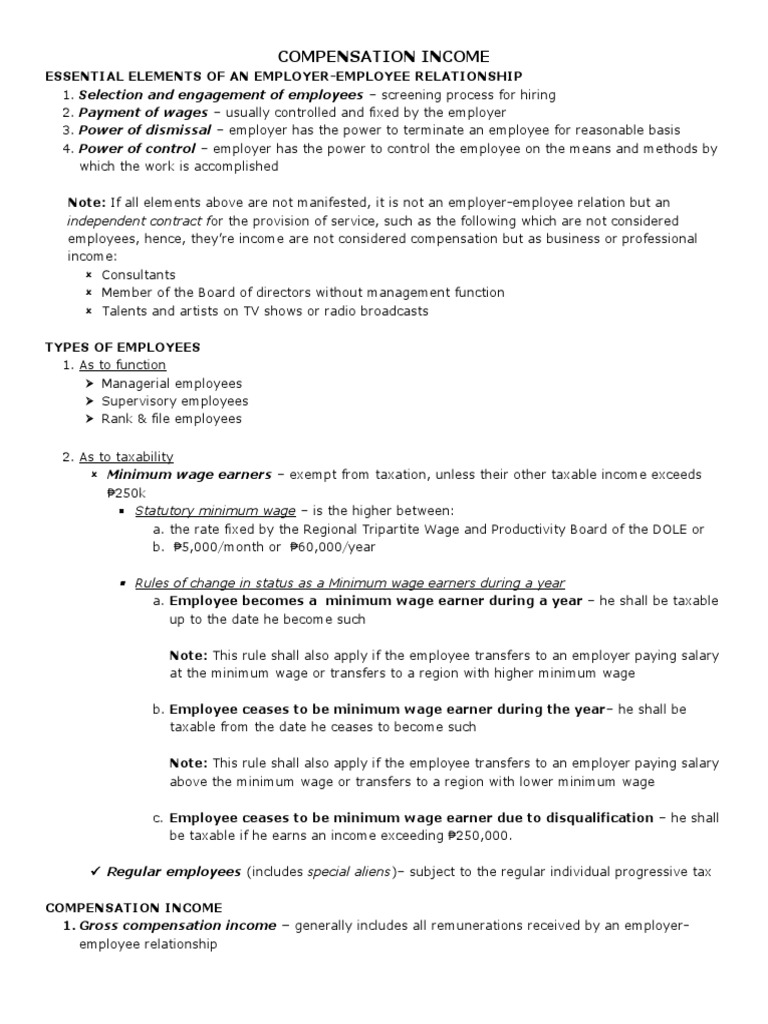 Chapter 10 Compensation Income | PDF | Withholding Tax | Employee Benefits