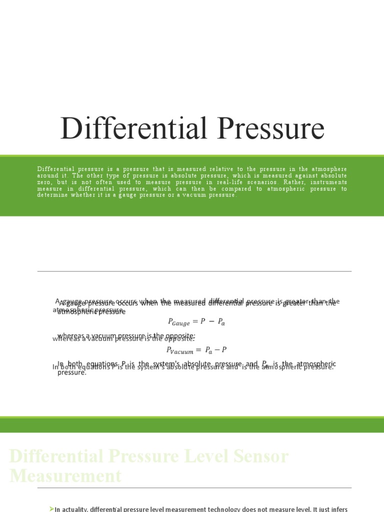 Differential Pressure Level Measurement Guide | PDF | Pressure ...