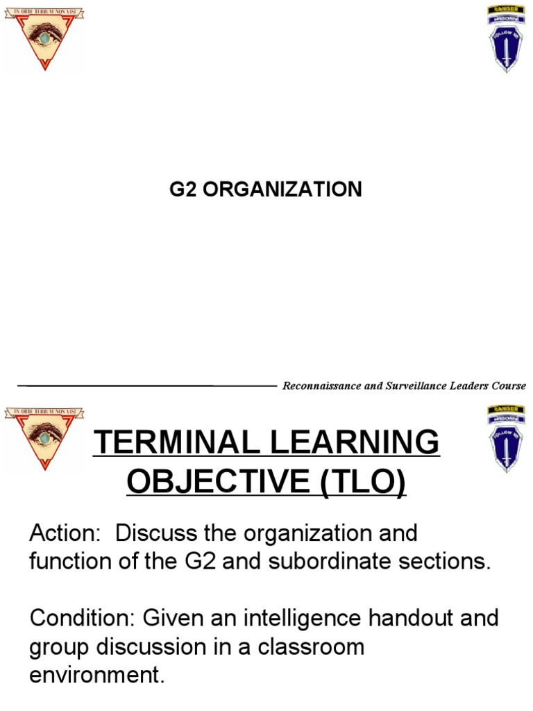 G2 Organization: Reconnaissance and Surveillance Leaders Course ...