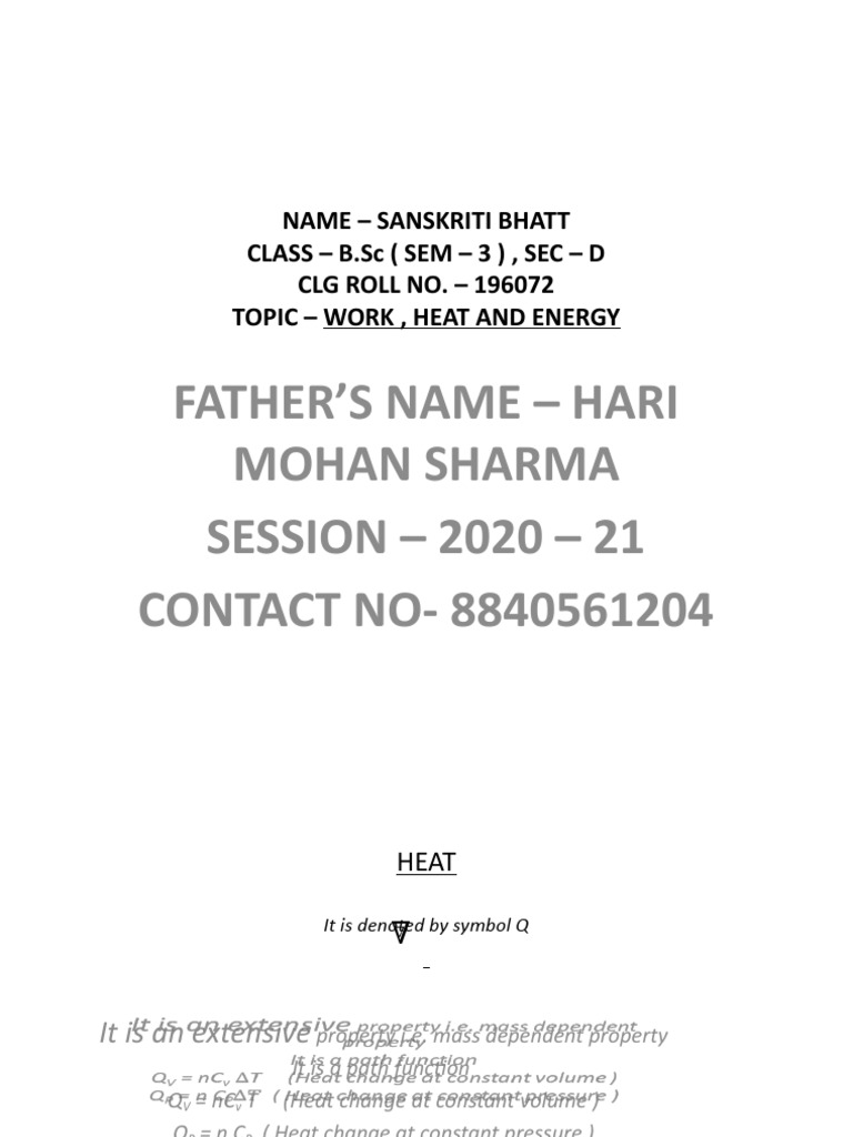 Father'S Name - Hari Mohan Sharma SESSION - 2020 - 21 CONTACT NO-8840561204 | PDF