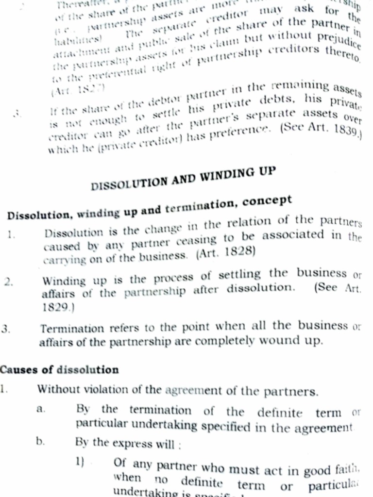 Parcor - Dissolution & Winding Up | PDF