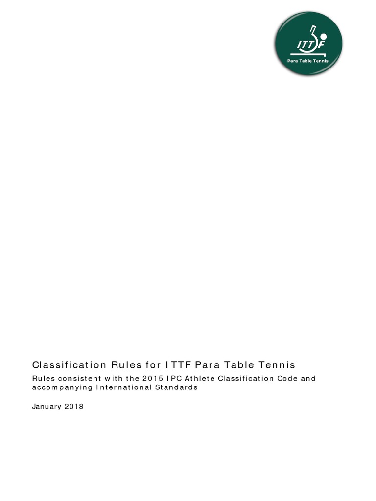 ITTF-PTT Classification Rules 2018 PDF | PDF | Paralympic Games ...