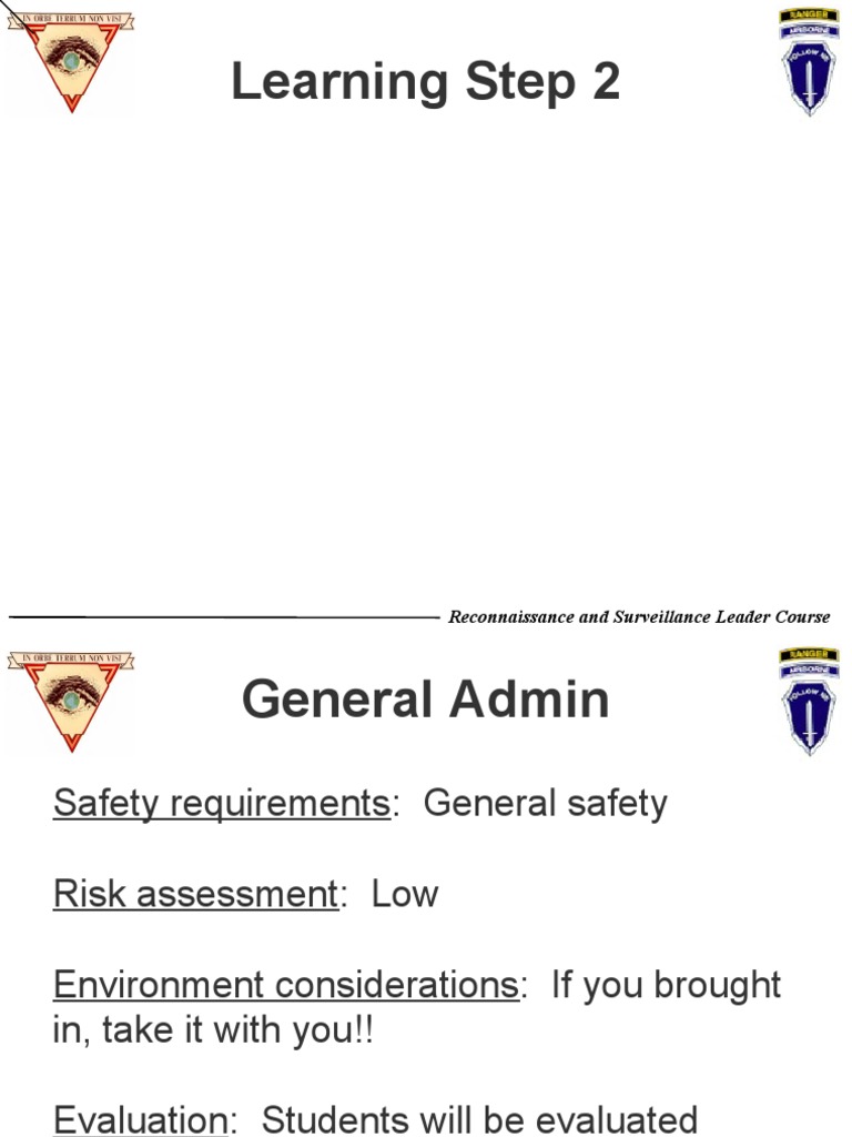 Learning Step 2: Reconnaissance and Surveillance Leader Course | PDF ...