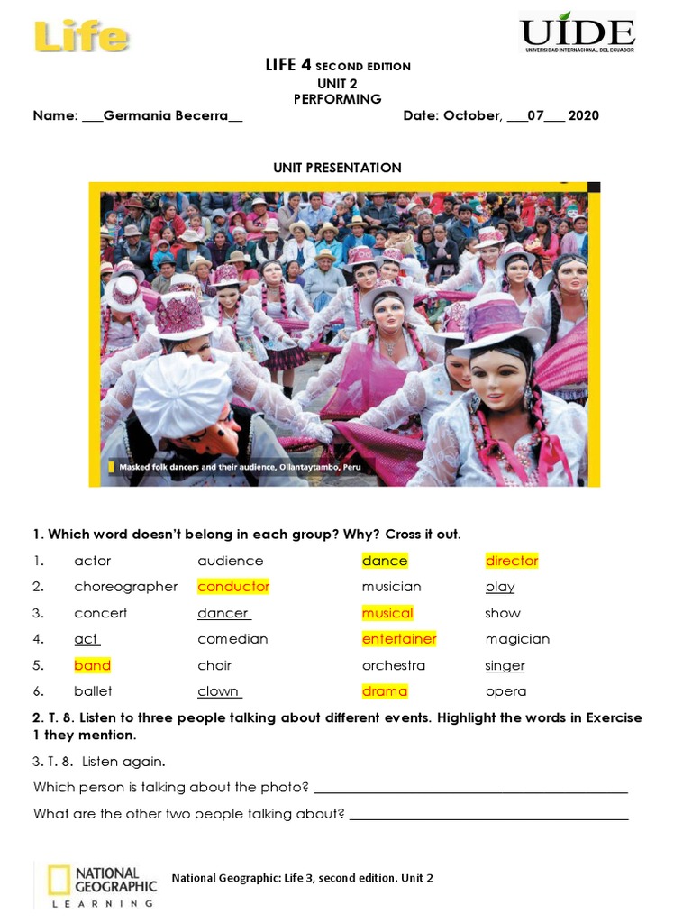 Becerra Germania Class Activity 003 - Unit 2 - Lesson A-B - Life 4 PDF ...