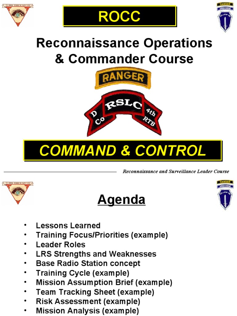 Reconnaissance Operations & Commander Course: Command & Control | PDF ...