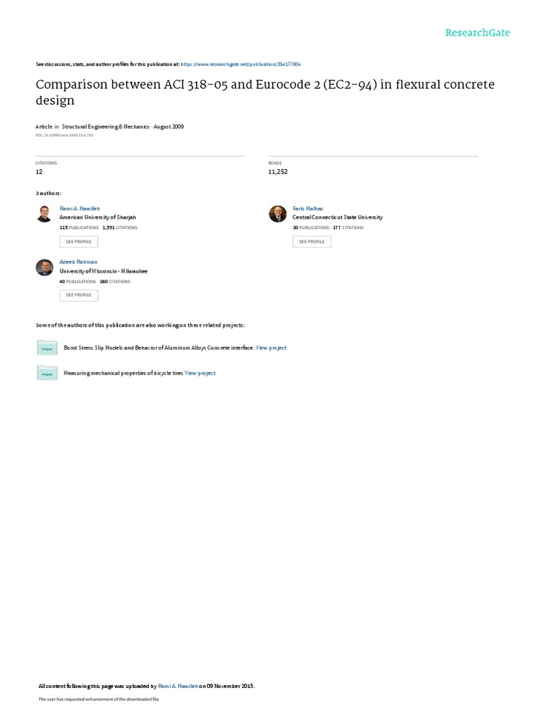 Comparison Between ACI 318-05 and Eurocode 2 (EC2-94) in Exural ...