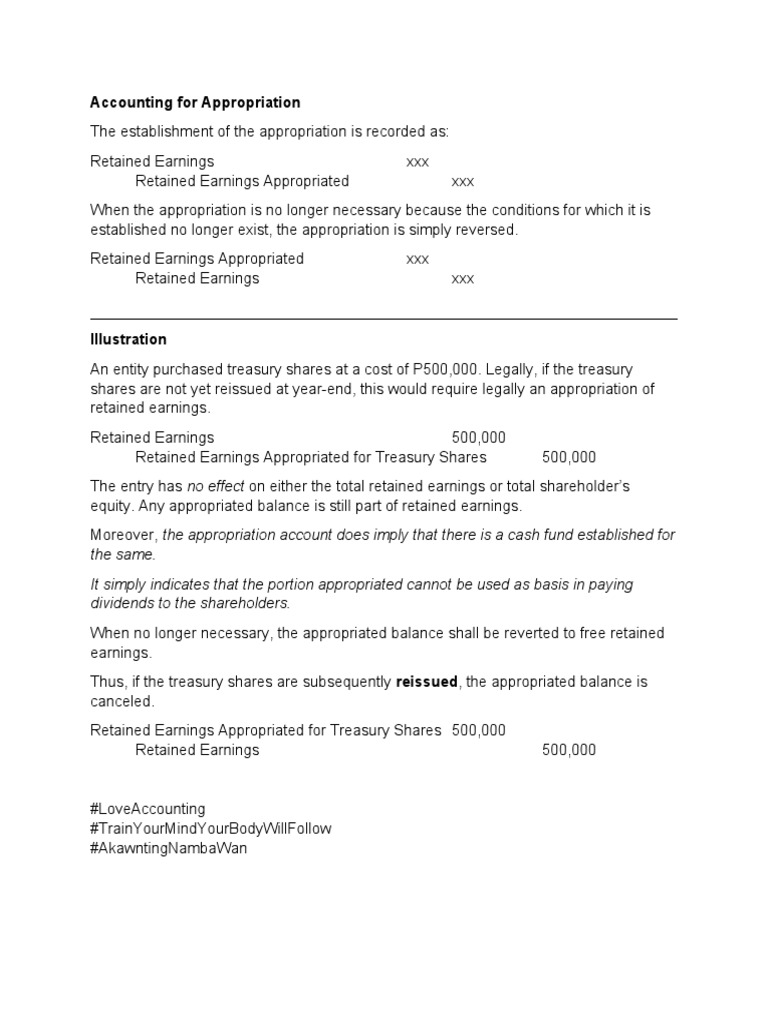 Accounting For Appropriation | PDF