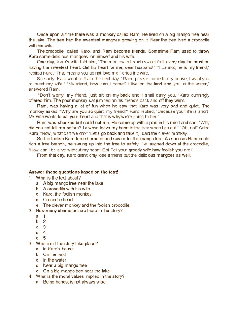 Answer These Questions Based On The Text! | PDF