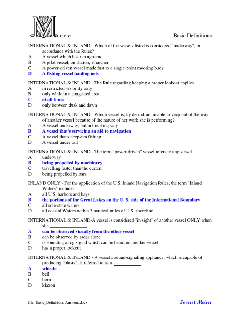 Understanding Basic Definitions in Maritime Navigation: A Review of Key ...