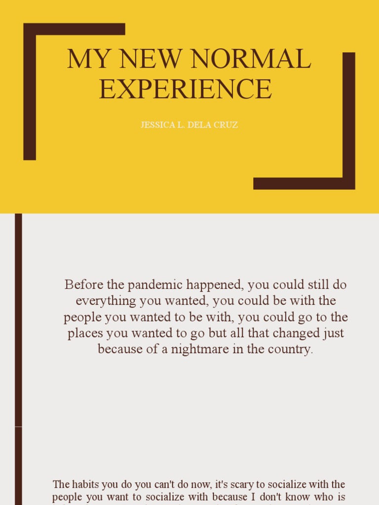 My New Normal Experience: Jessica L. Dela Cruz | PDF | Epidemic And ...