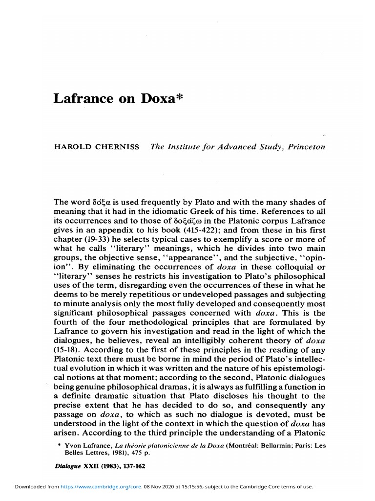 Div Class Title Lafrance On Doxa A Href Fn01 Ref Type Fn A Div Pdf Plato Idea