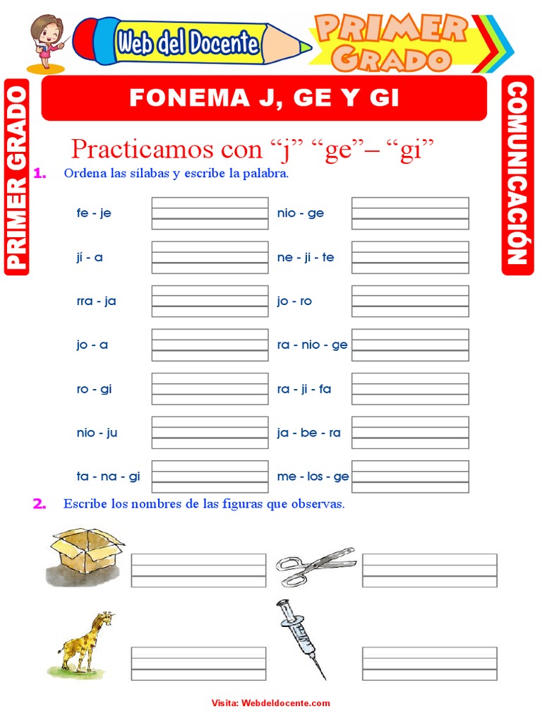 Fonema J Ge y Gi para Primero de Secundaria | PDF