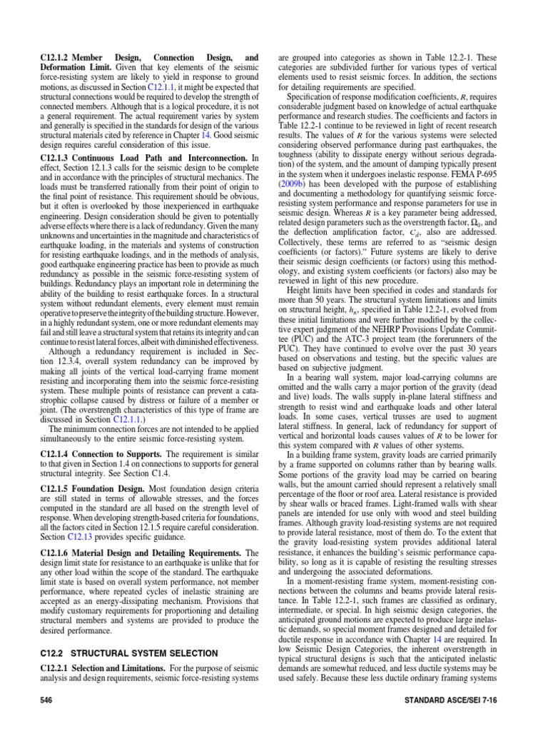 546 Standard Asce/Sei 7-16 | PDF | Framing (Construction) | Strength Of ...
