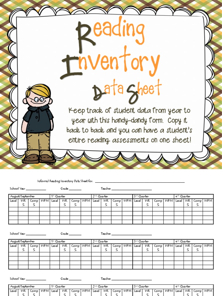 Informal Reading Inventory Tracker | PDF | Computing | Learning