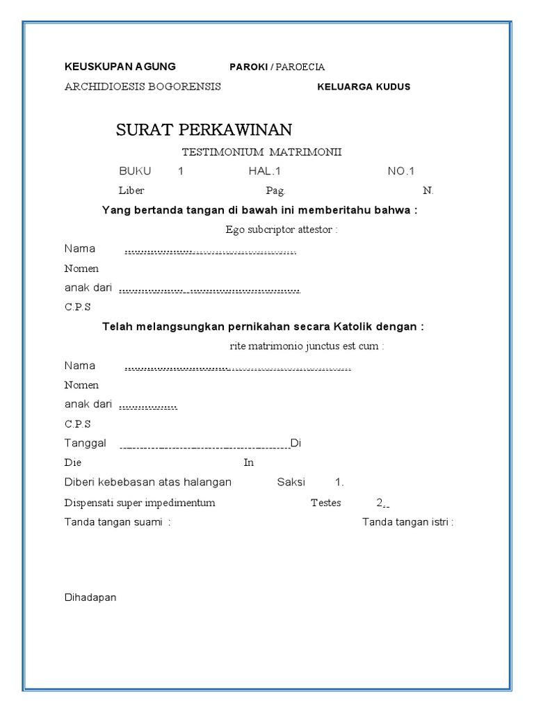 Contoh Surat Nikah 2 | PDF