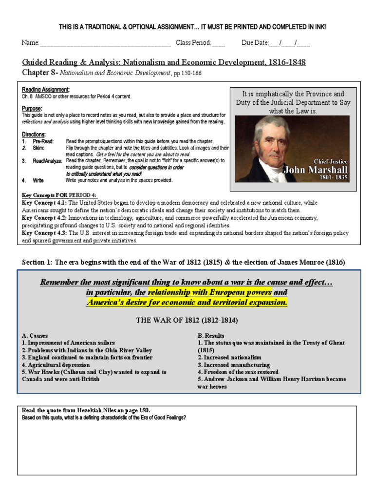 Nationalism and Economic Development, 1816-1848 | PDF | Judiciary Act ...