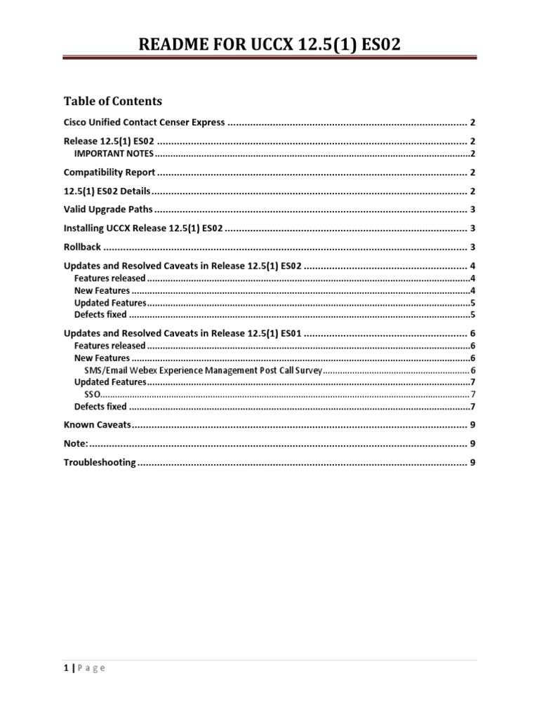 ReadMe-UCCX-12 5 1 ES02 PDF | PDF | Http Cookie | Internet