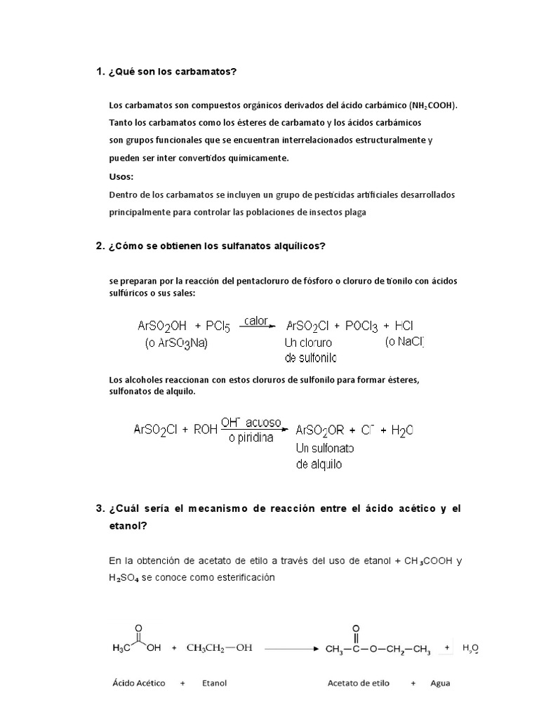 Definición y usos de los carbamatos | PDF