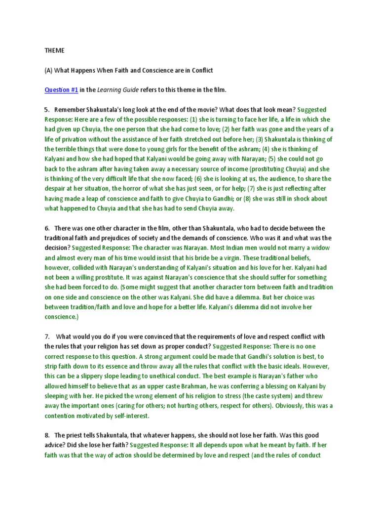 Faith vs. Conscience in "Water" | PDF | Conscience | Faith