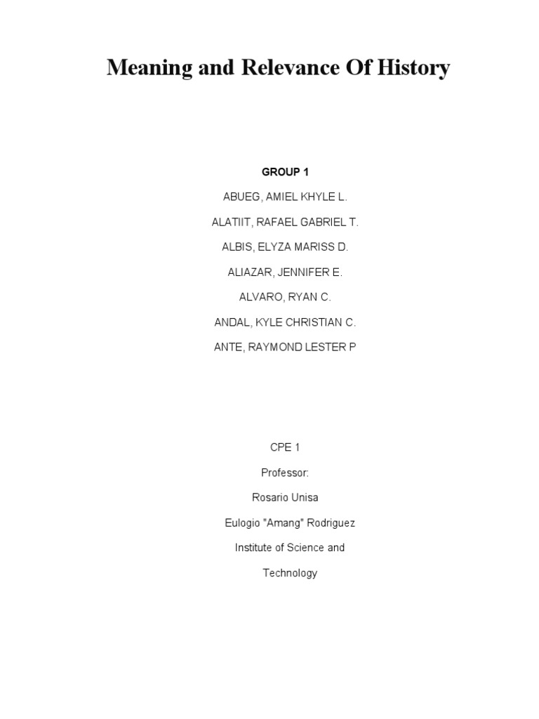 Chapter 1 Meaning and Relevance of History | PDF | Historian ...