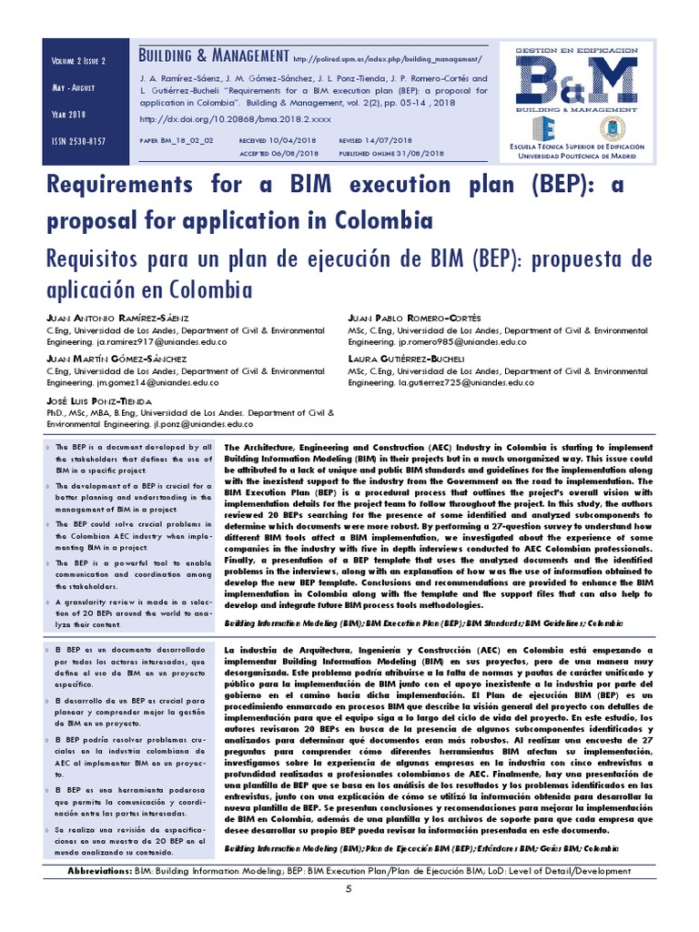 Requirements For A BIM Execution Plan (BEP) : A Proposal For ...
